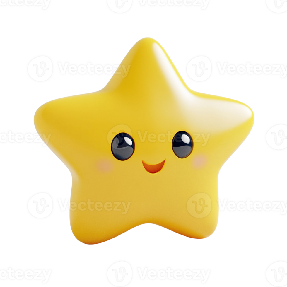 Cute Smiling Yellow Star Illustration 66762678 PNG