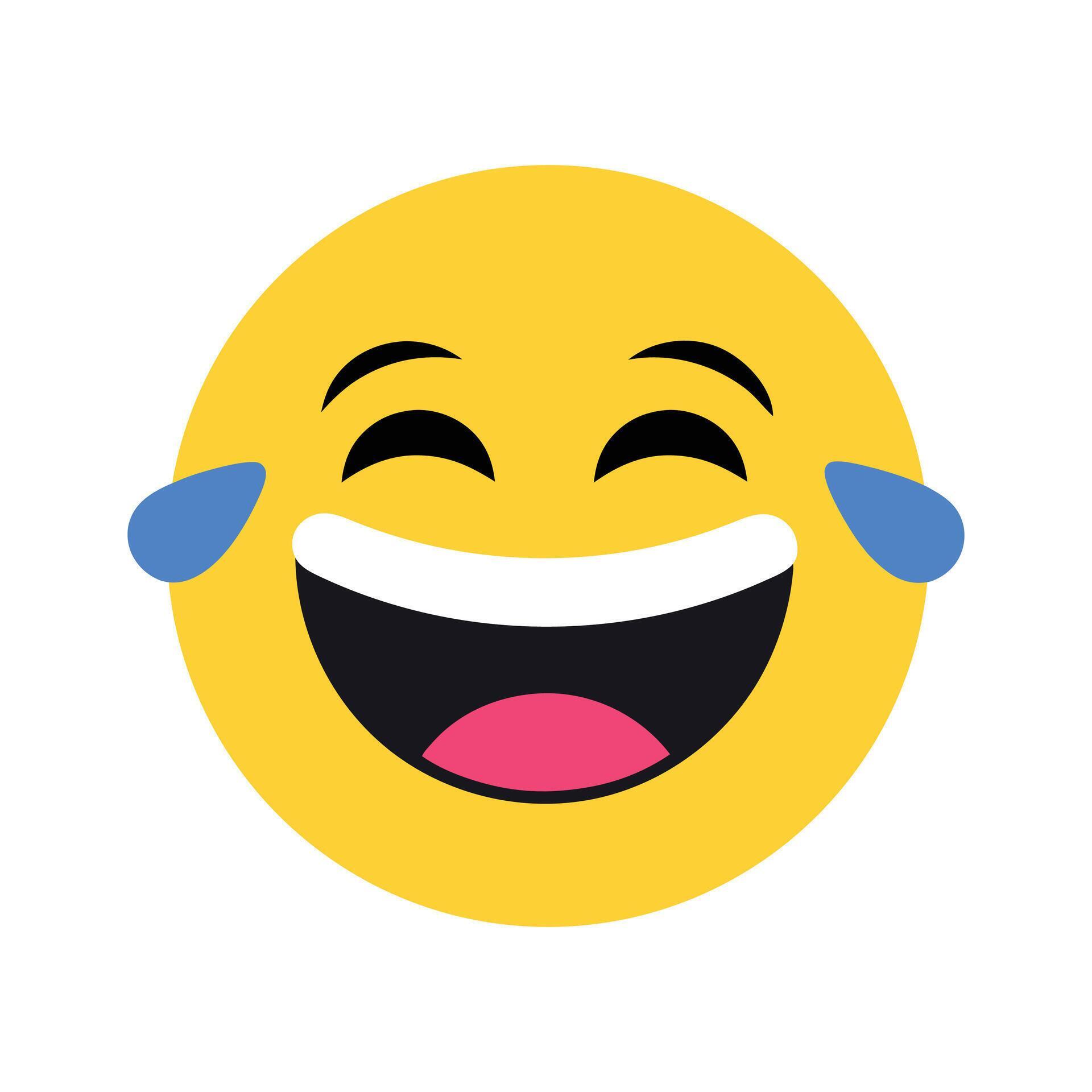 Laughing emoji tears joy funny reaction yellow emoticon sticker 66775425 Vector Art at Vecteezy