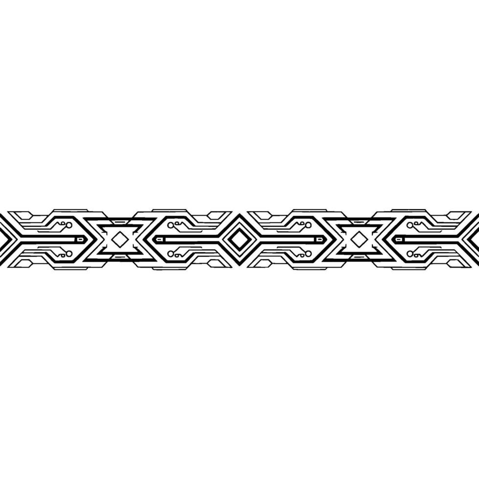 Techy Geometric Border , Modern Circuitry Pattern on White 66802130 ...
