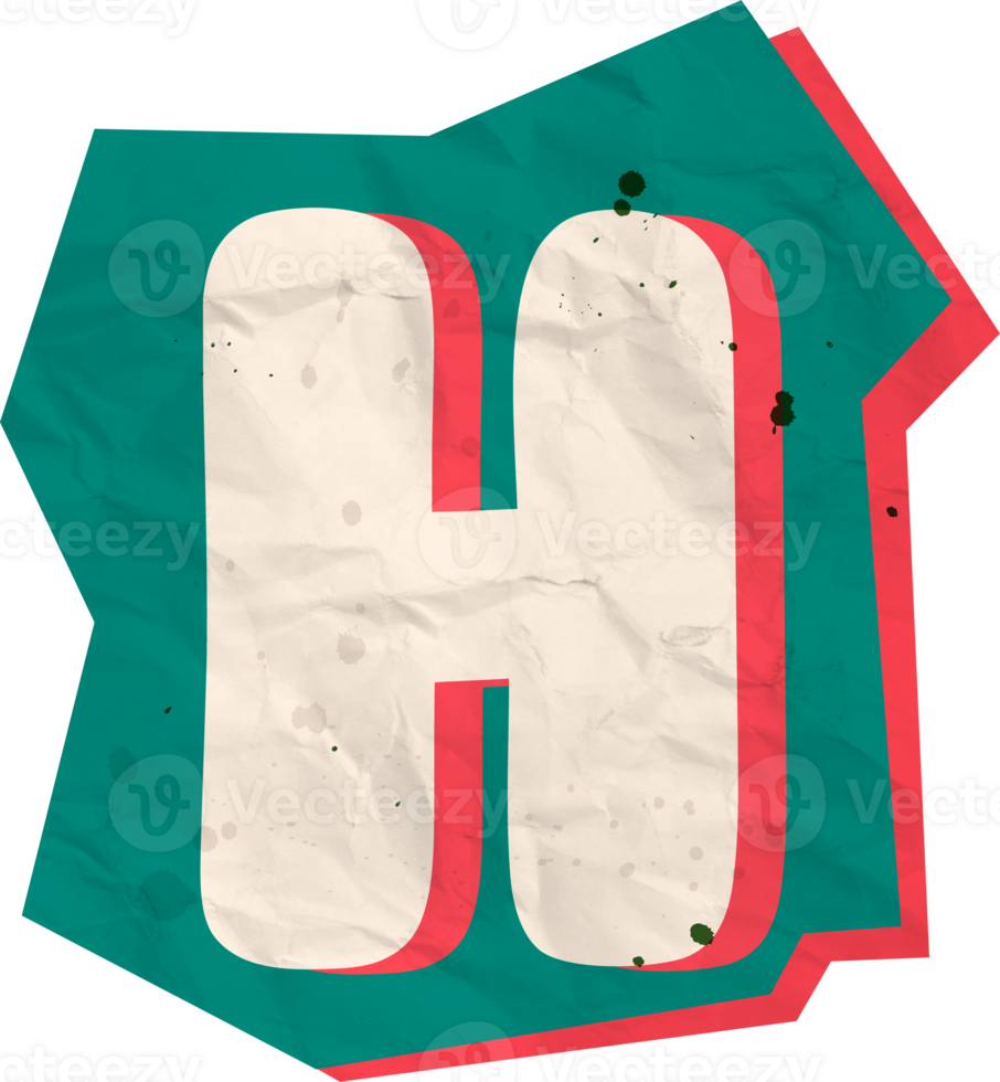 Letter h, Ransom Paper Texture Cutout Alphabet 66804266 PNG