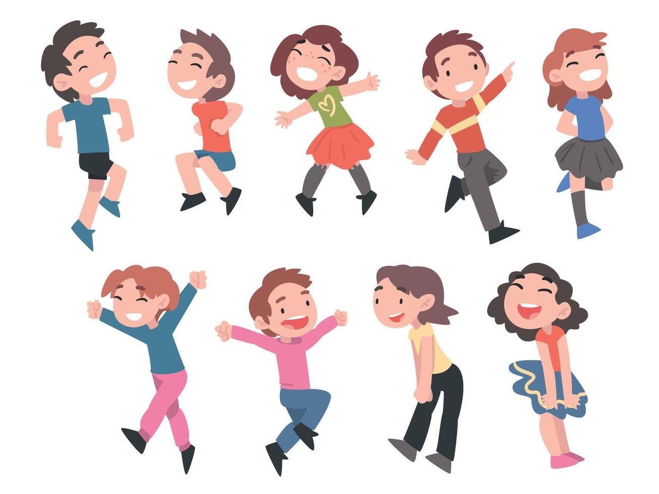 Happy Smiling Little Kids Set, Cute Preschooler Boys and Girls Wearing ...