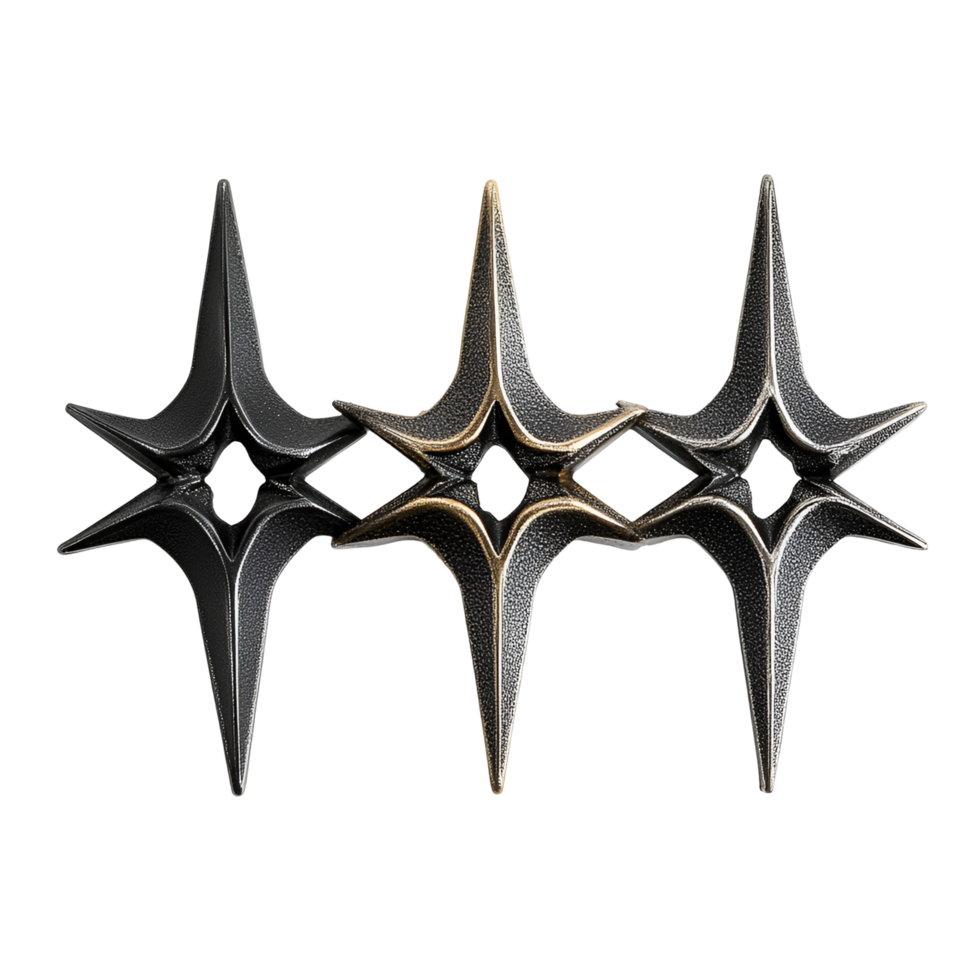 Metallic Decorative Stars Trio Transparent Background 66848619 PNG