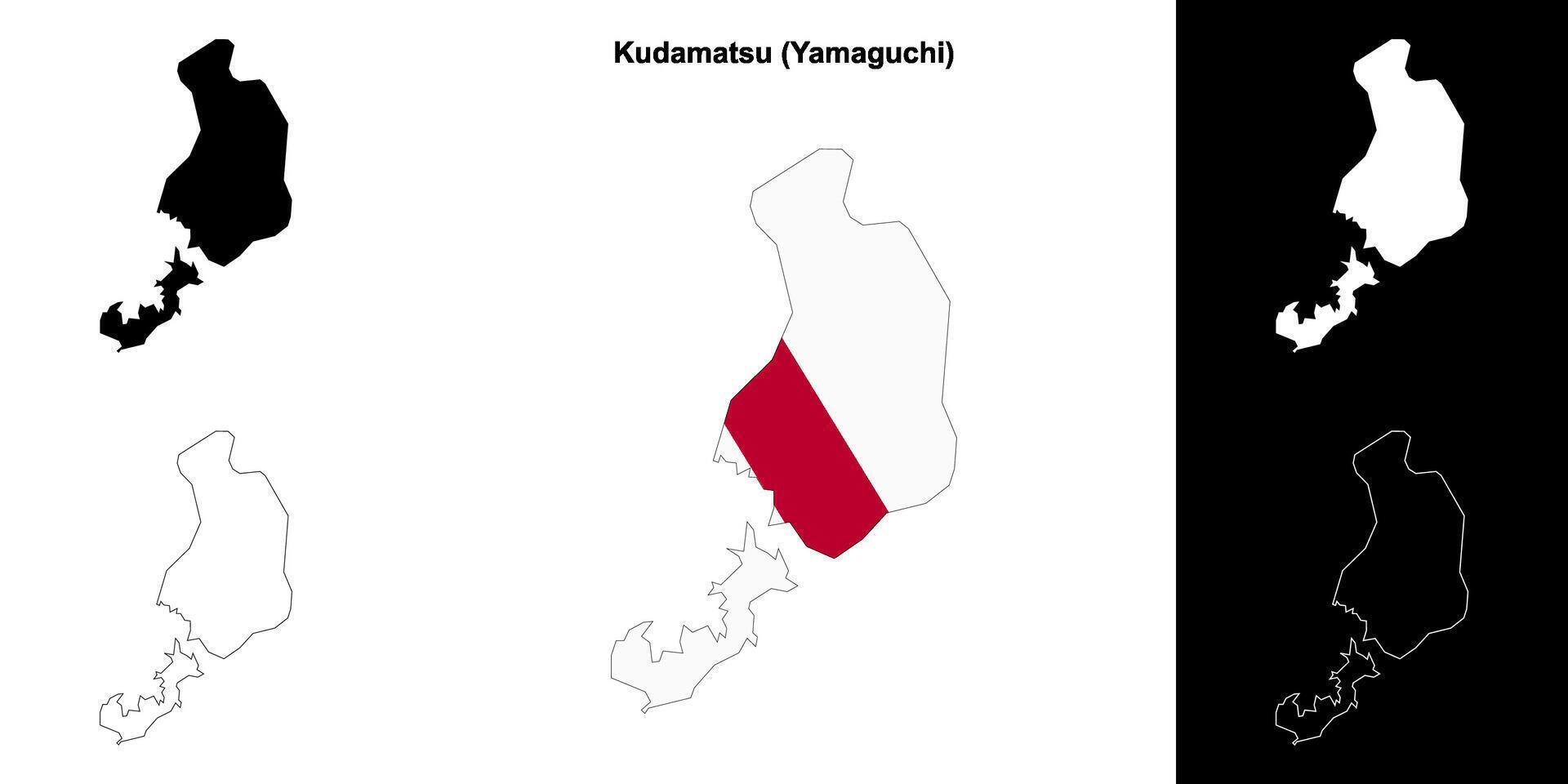 Kudamatsu, Yamaguchi outline map set 66857025 Vector Art at Vecteezy