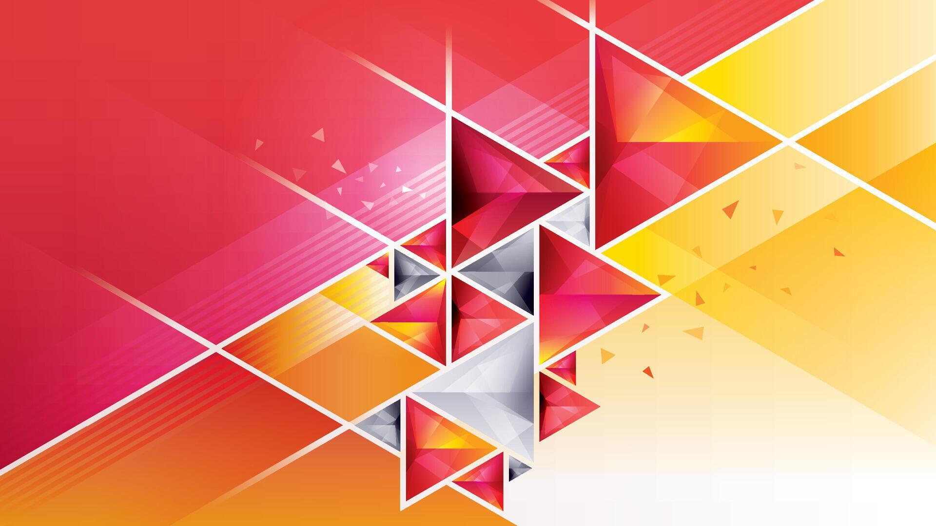 Abstract Red polygon triangles background, Modern Geometric triangle background. 3d triangle ...