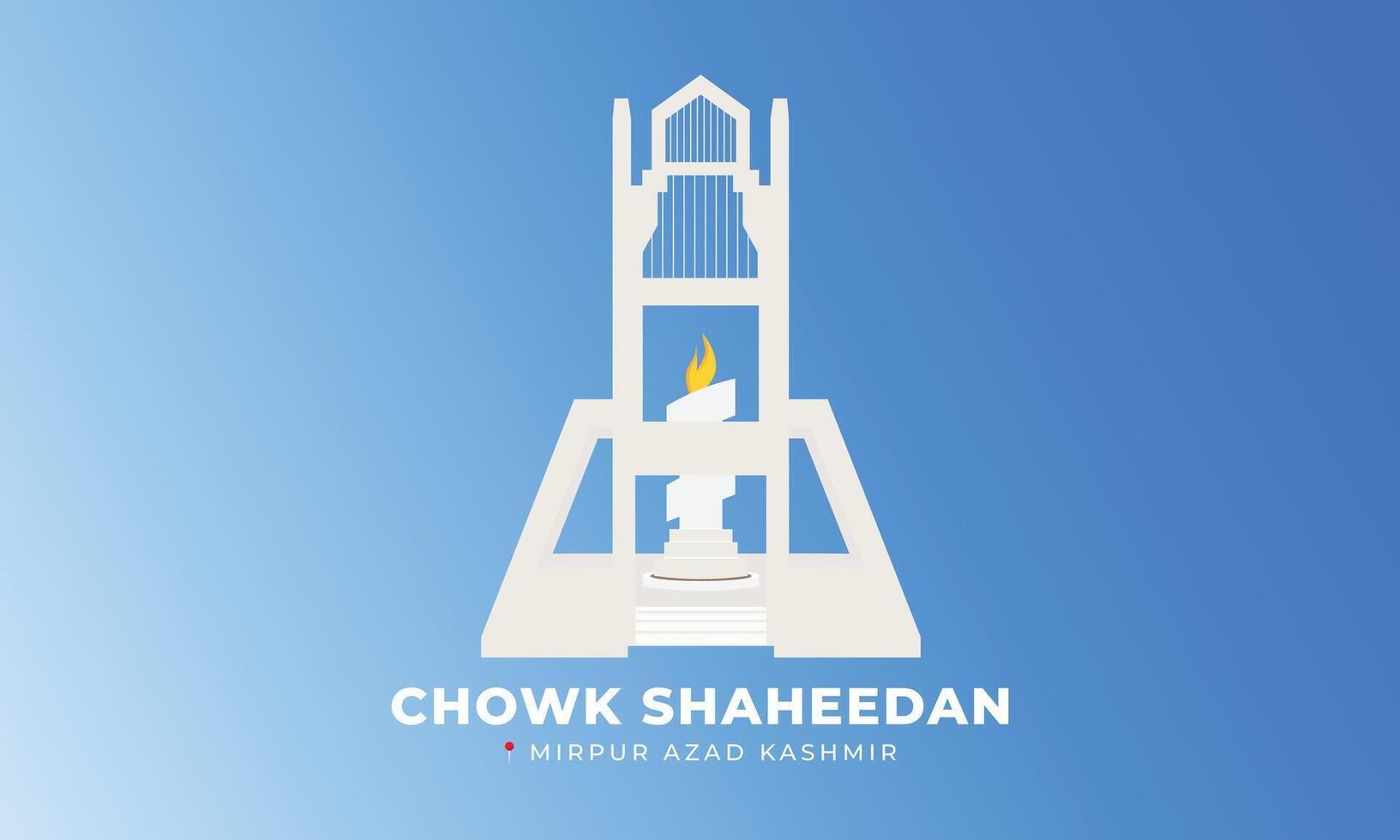 A Martyrs Memorial Monument in Mirpur a City of Kashmir in Pakistan. Chowk Shaheedan Memorial. A ...