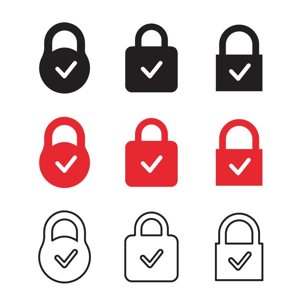 Lock check icon, lock with tick, lock check mark, security icon collection 67106945 Vector Art ...