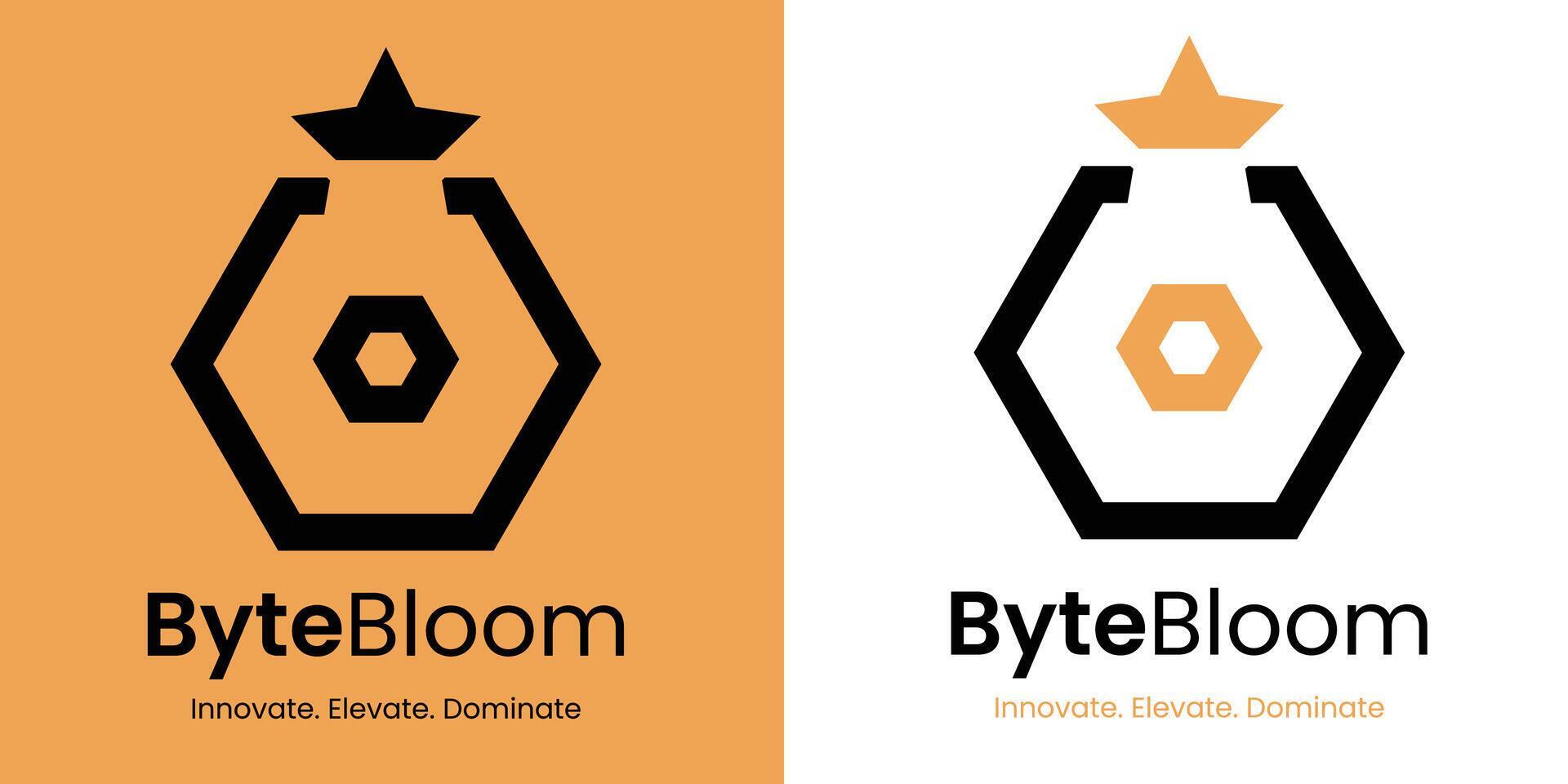Byte Bloom Minimalistic Logo 67113447 Vector Art at Vecteezy