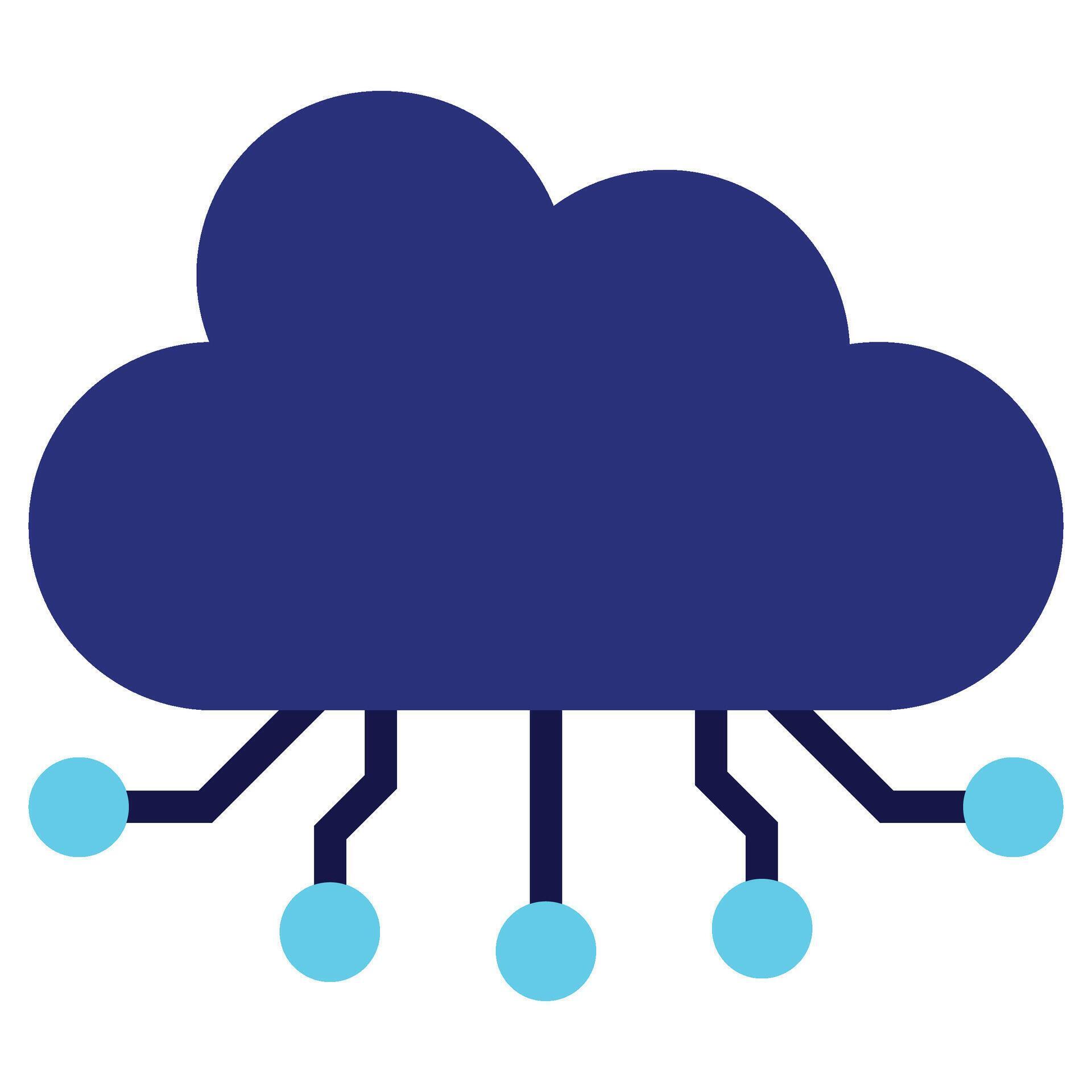 Cloud Computing Flat Icon, Artificial Intelligence Concept in flat ...