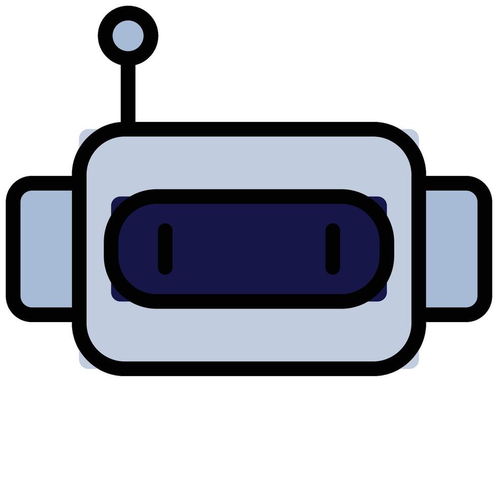 Robot Head Outline Flat Icon, Artificial Intelligence Concept in ...