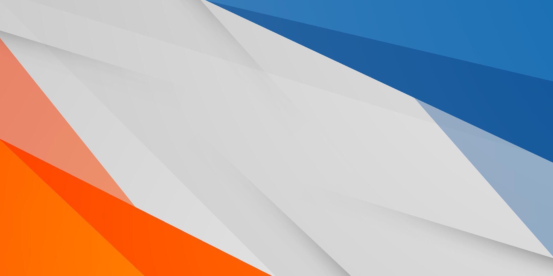 Abstract colorful blue and orange triangle banner background. Simple overlap triangle pattern on ...