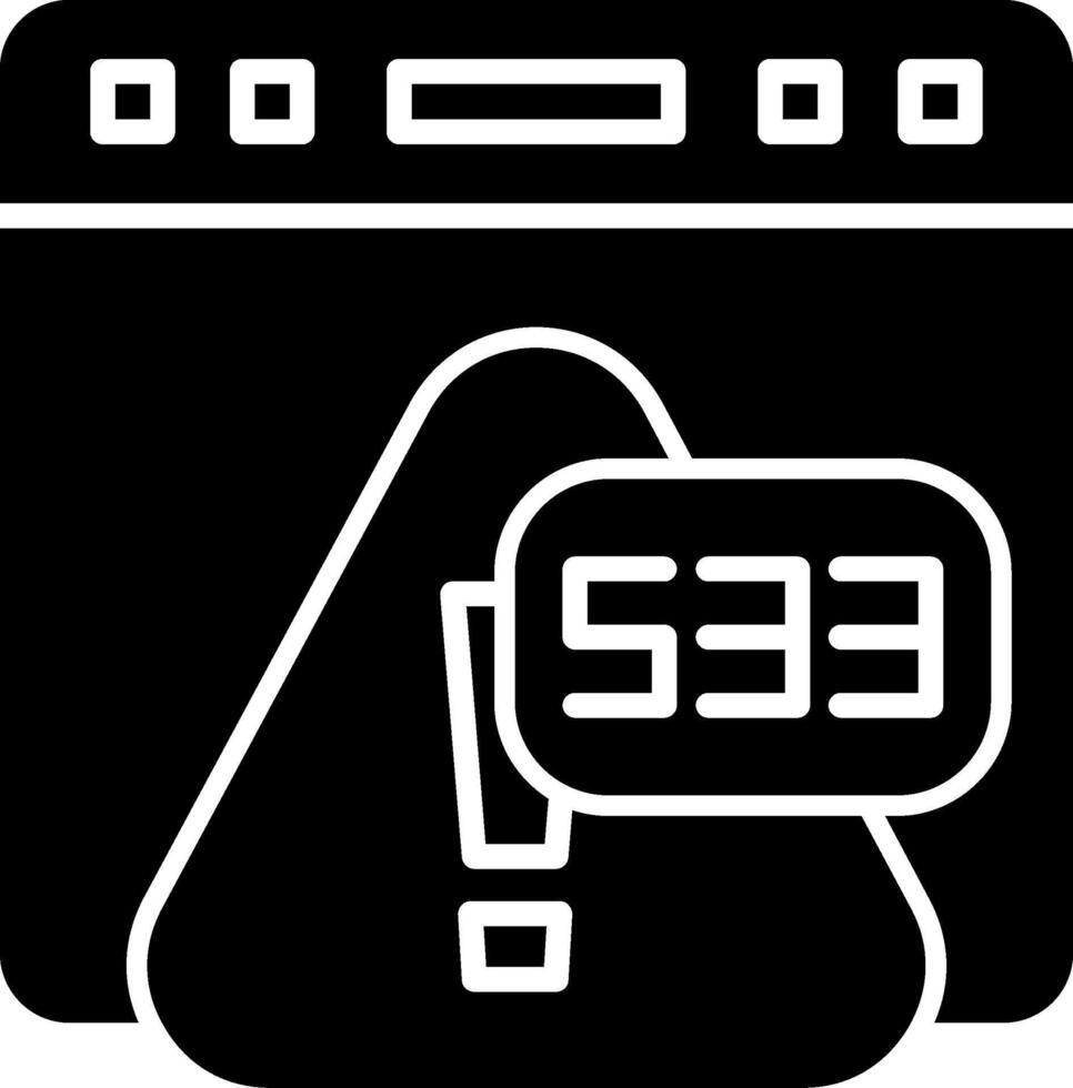 Error 533 Application Crashed Warning Glyph 67206764 Vector Art At Vecteezy