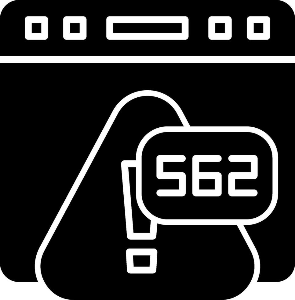 Error 562 Logging System Failure Glyph 67207323 Vector Art at Vecteezy