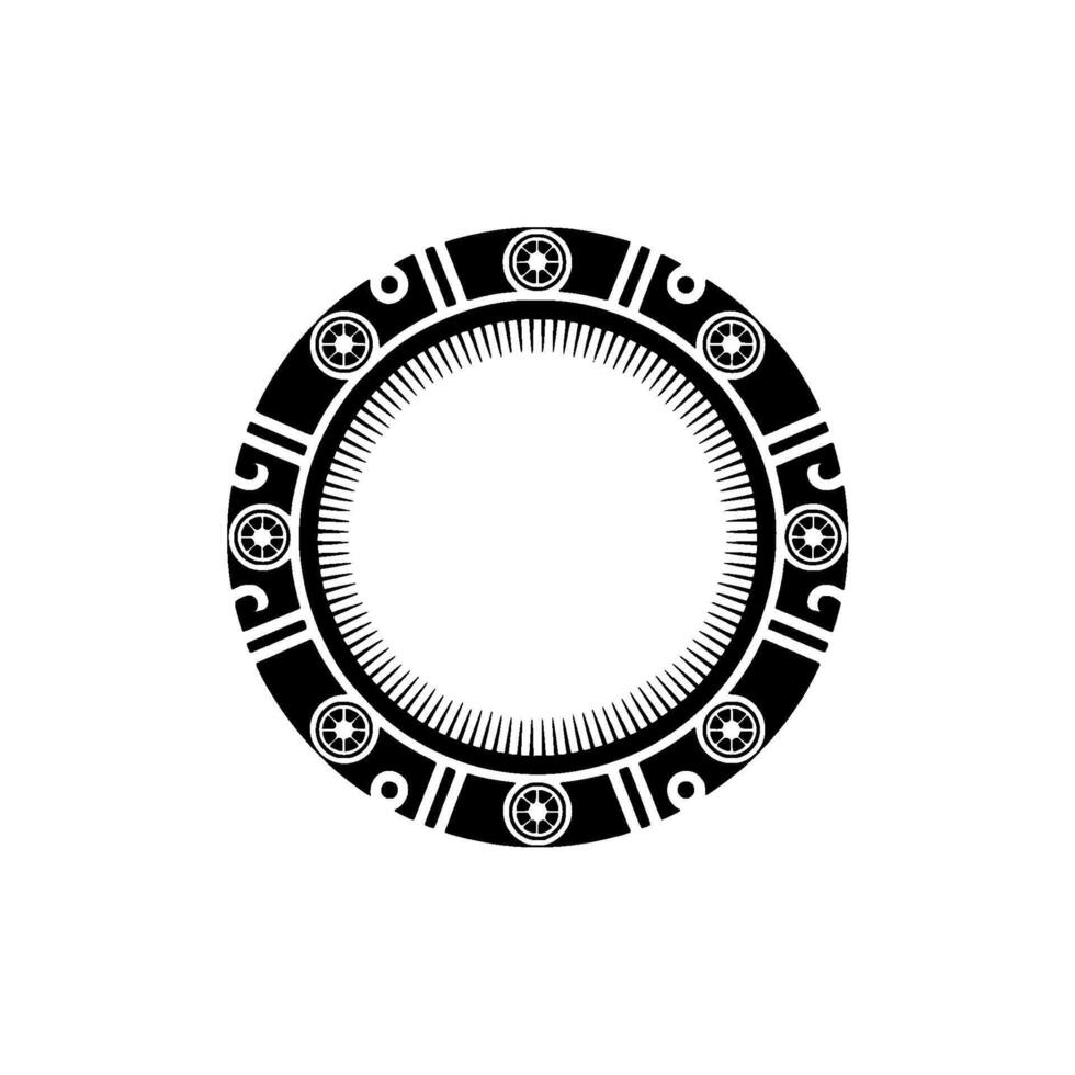 Circular Geometric Pattern with Radial Lines and Abstract Elements on ...