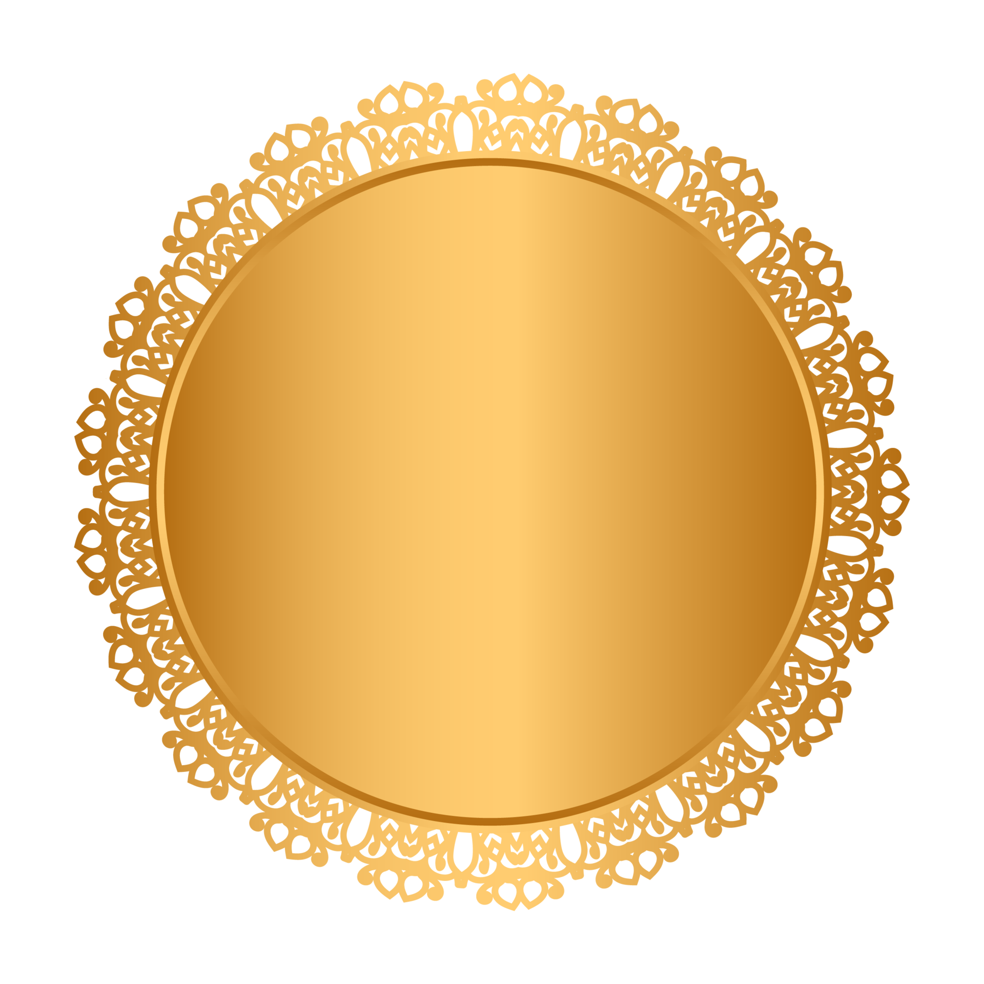 Luxury golden or gold circle frame border design with dots in transparent background 67248215 PNG