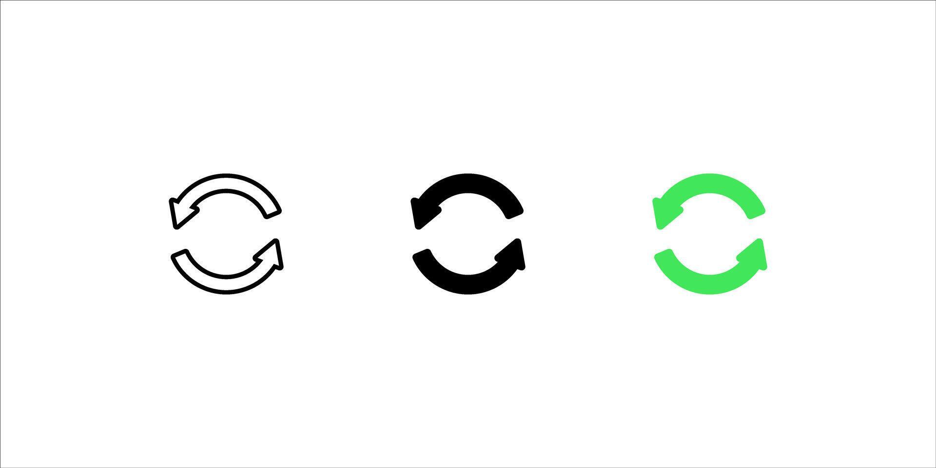 Refresh icon set. Reload flat sign design. Undo icon. Redo symbol. Update icon. Rotation sign ...
