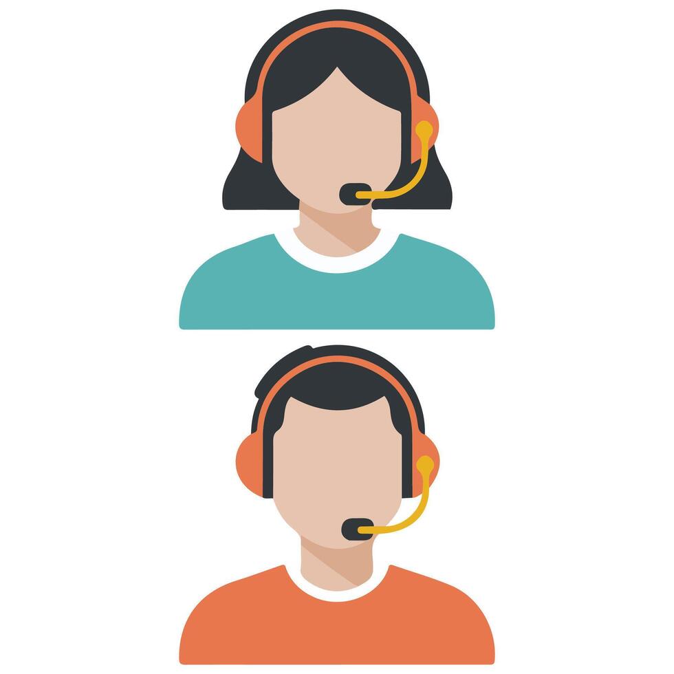 call center operator avatars in headphones isolated illustration on white background 67275203 ...