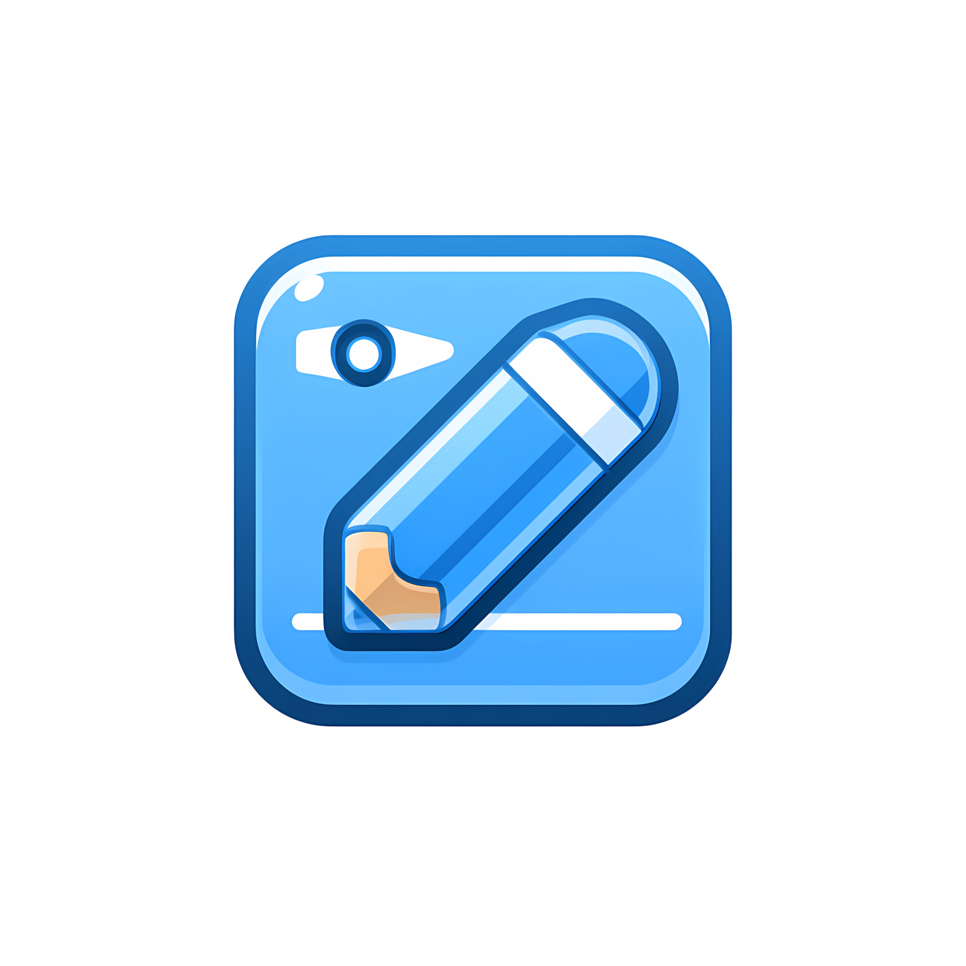 Blue Edit Icon with Pencil and Eye on Transparent Background blue edit 67280569 PNG