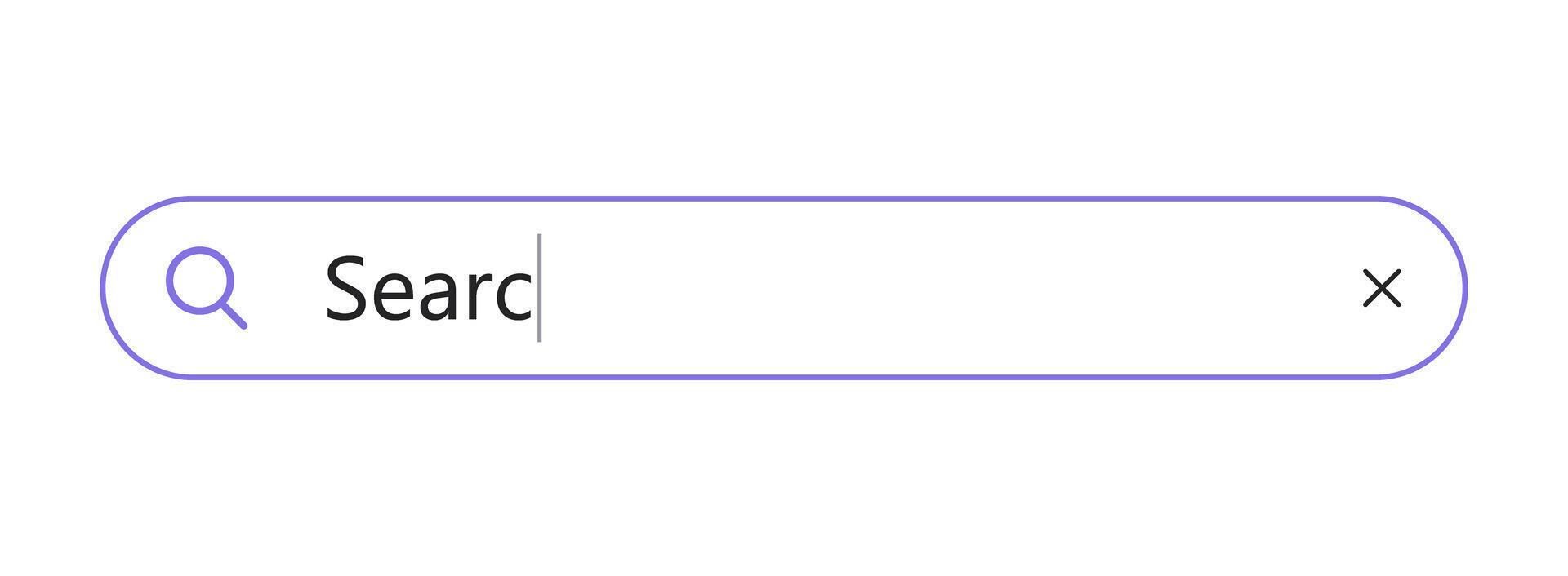 Search bar button icon with text, web element isolated illustration ...