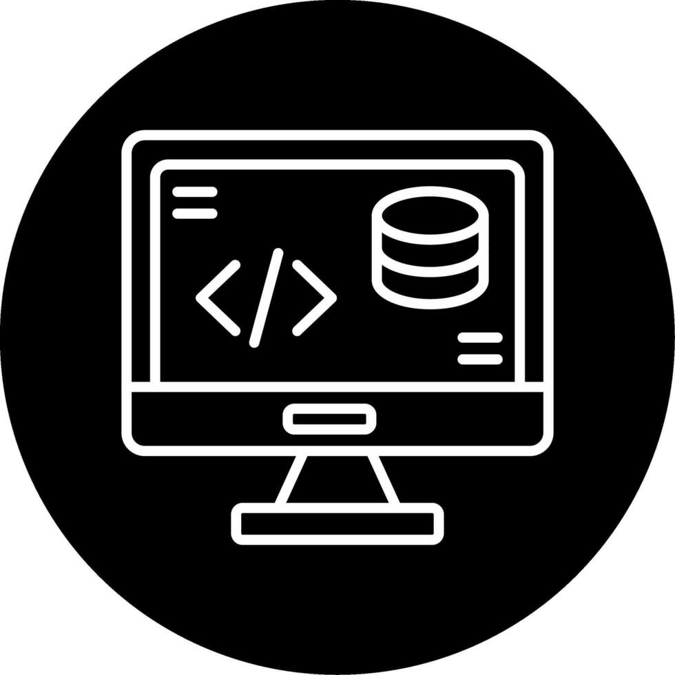 Backend Server Logic Icon Line Circle Inverted 67348794 Vector Art at ...