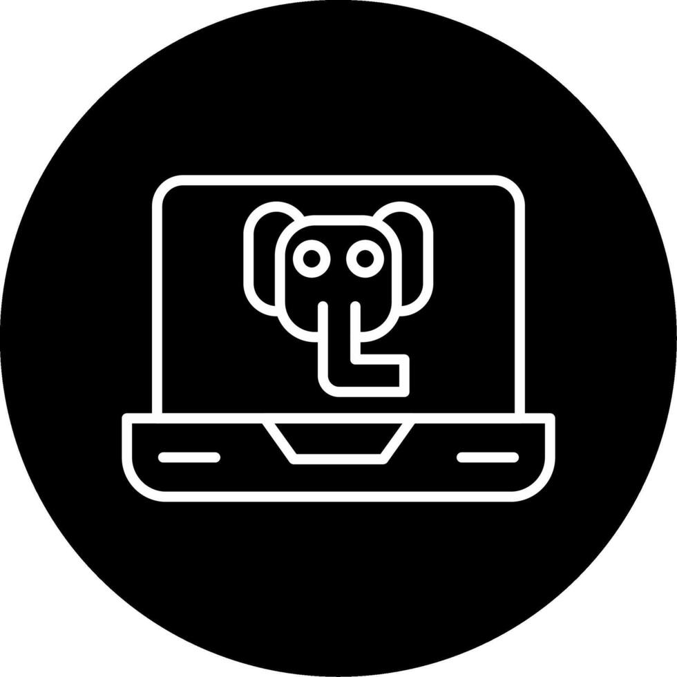 PostgreSQL Elephant DB Icon Line Circle Inverted 67349135 Vector Art at ...