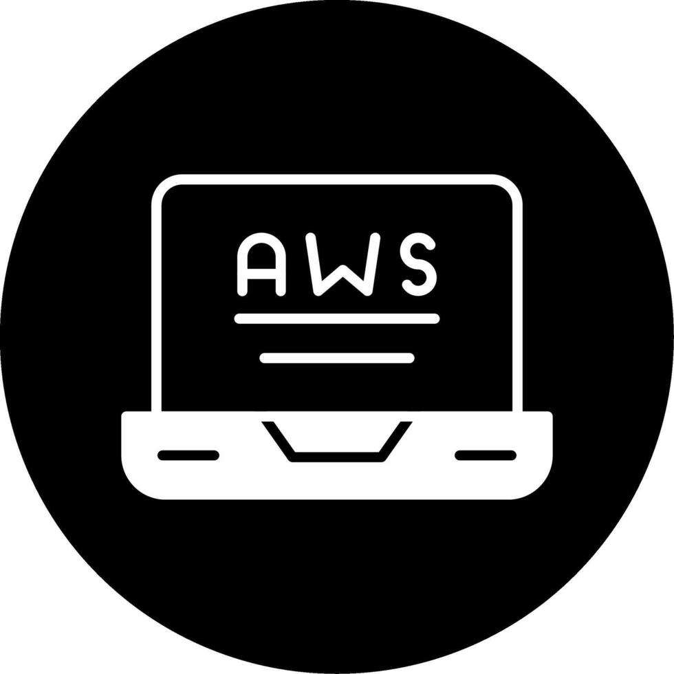 AWS Cloud Computing Icon Glyph Circle Inverted 67351840 Vector Art at ...