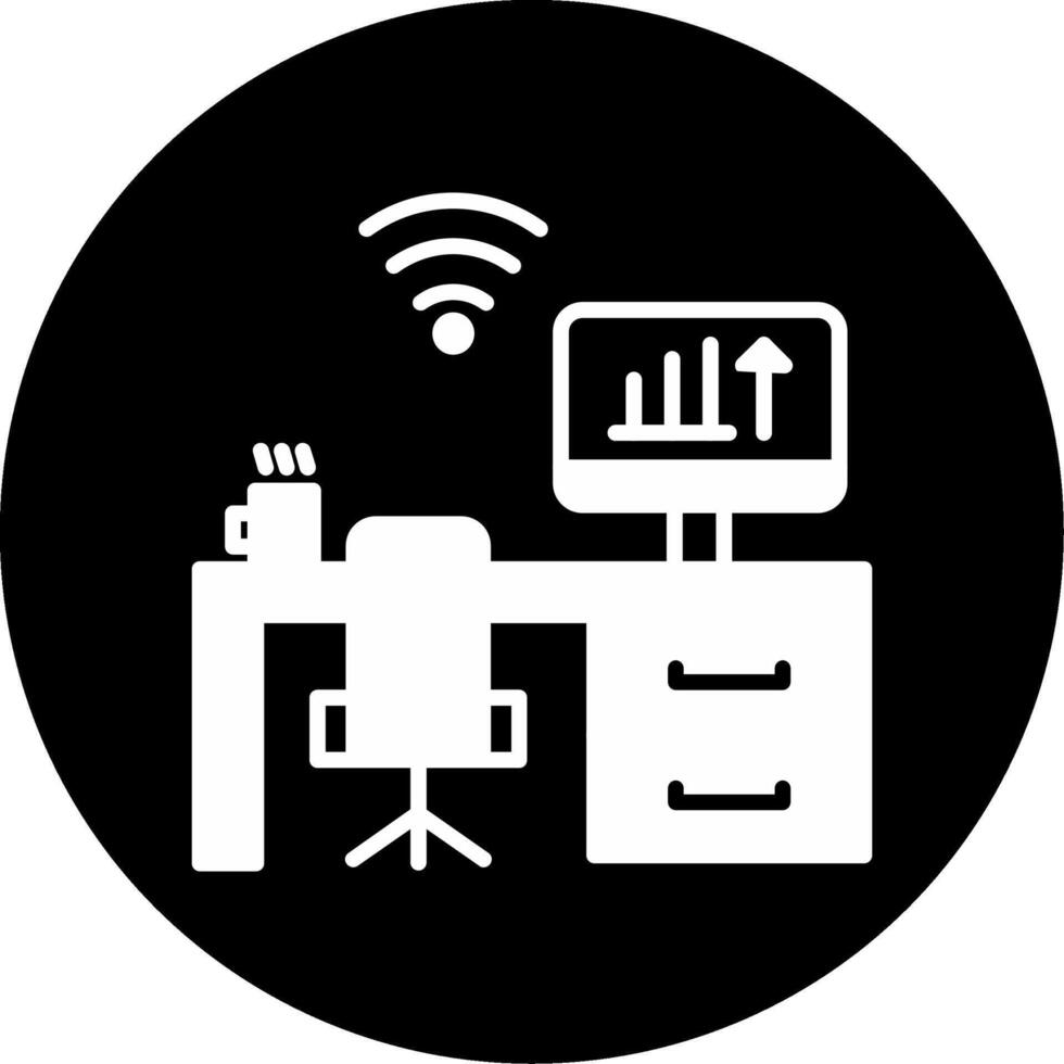 Custom Digital Workspace Setup Glyph Circle Inverted 67352919 Vector ...