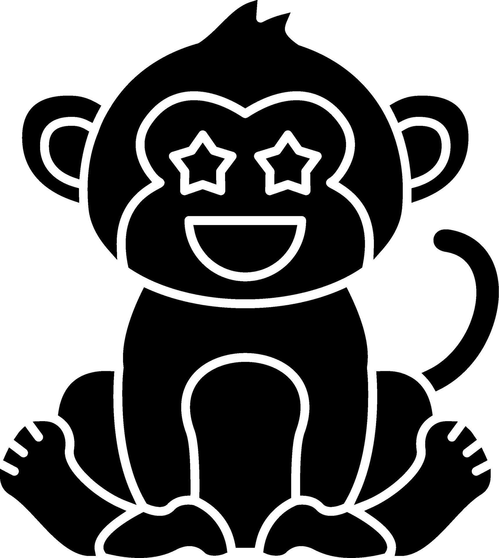Starstruck Monkey Expression Solid 67360942 Vector Art at Vecteezy