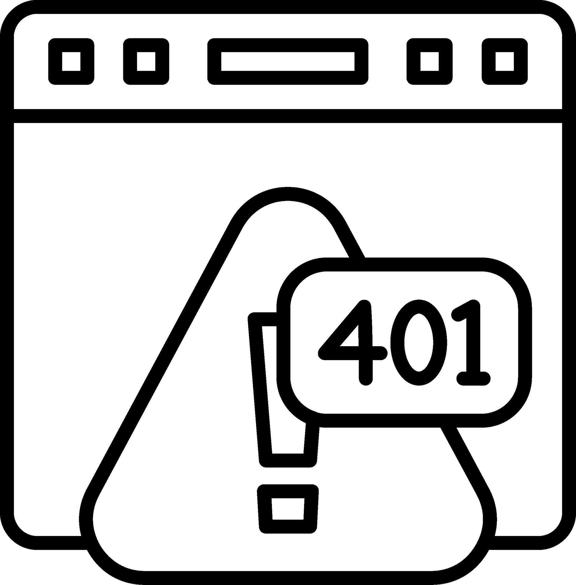 Error 401 Unauthorized Access Attempt 67386719 Vector Art at Vecteezy