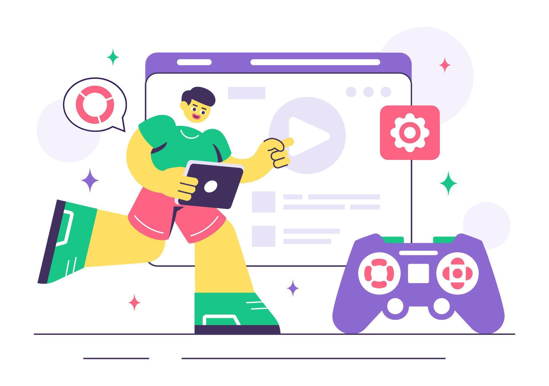 Game Development Process Illustration Showing Programming and Technical Workflow 67389331 Vector ...