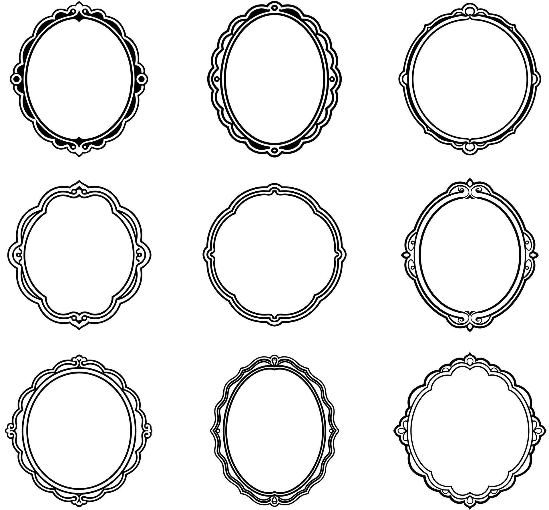 Decorative Oval Frames 67418751 Vector Art at Vecteezy