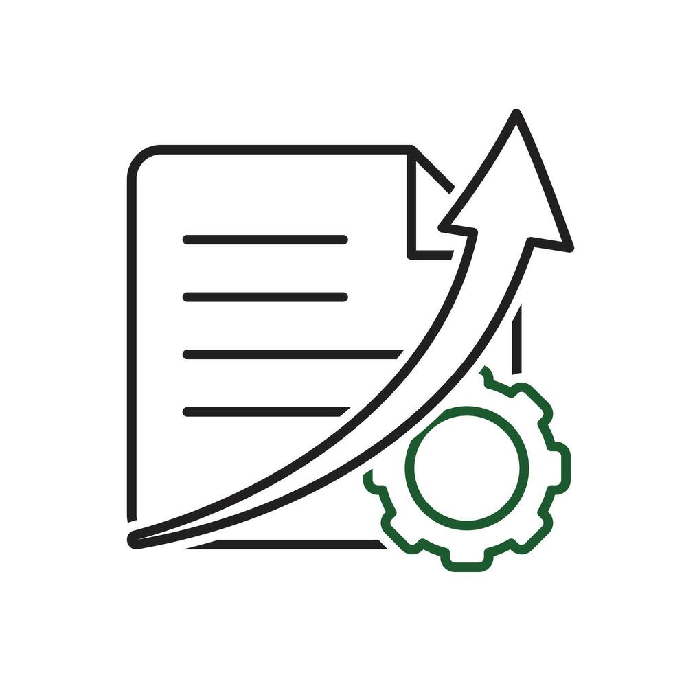Optimization icon. Content Optimization. Document with up arrow and ...