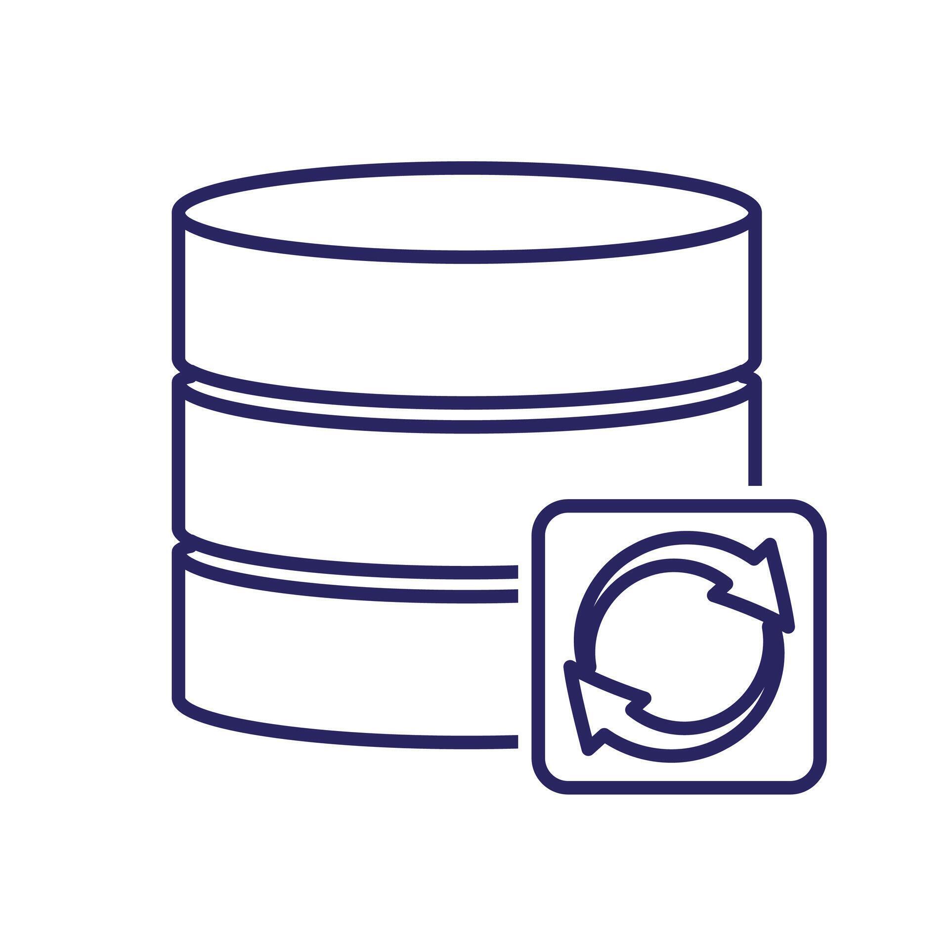 Optimization icon. Database Optimization. Database stack with automated ...