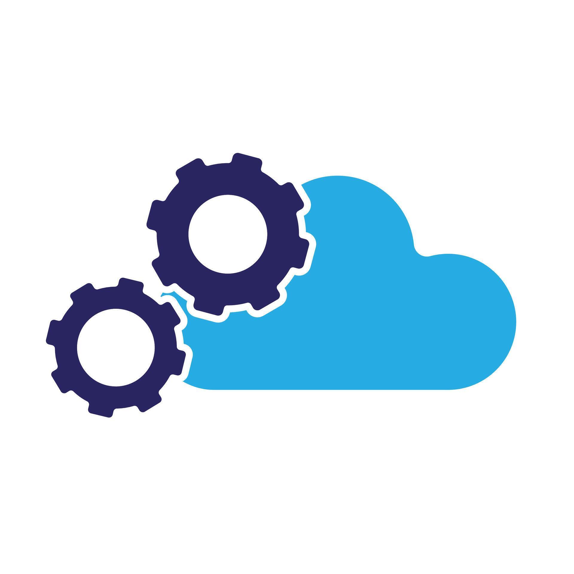 Automation icon. Automation Process symbol. gear with cloud. depicts ...