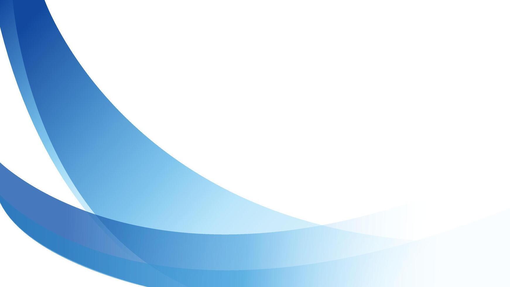 Blue curve abstract banner background with dark and light blue gradient colors and white copy ...