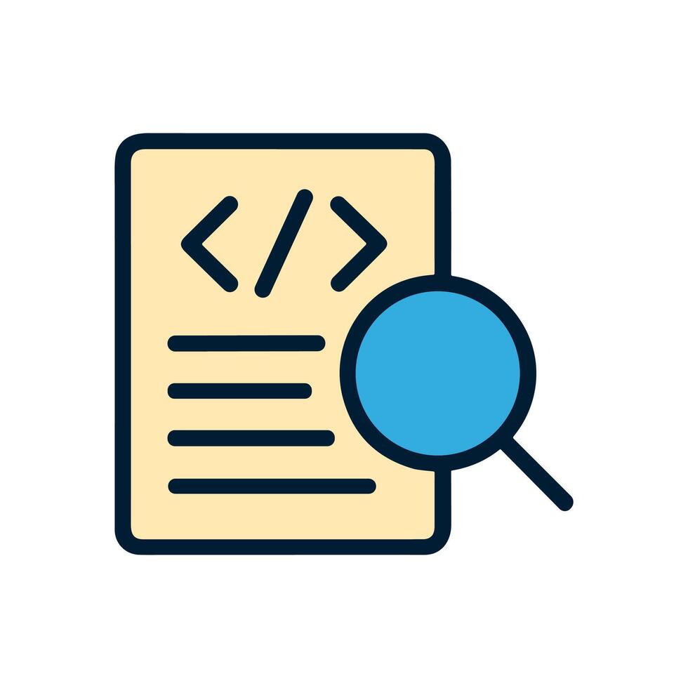 Code search tool analyses documents. Icon symbol illustration 67467925 Vector Art at Vecteezy