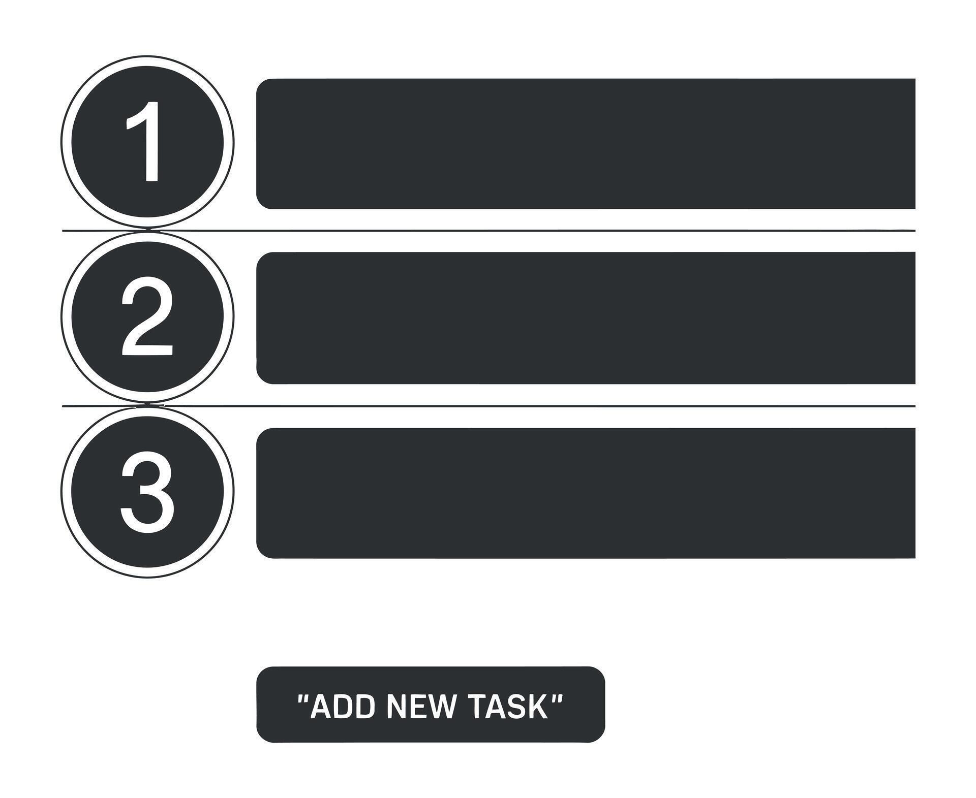 Simple numbered list template with add new task button 67480361 Vector Art at Vecteezy
