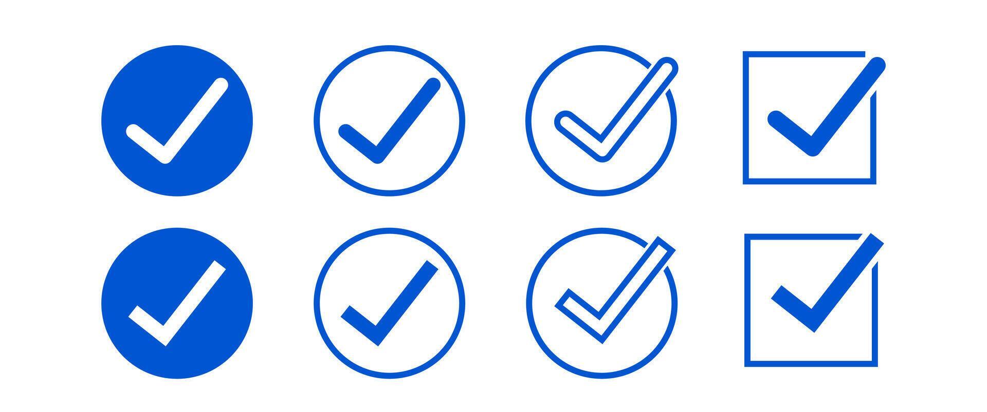 Check Mark icon design, Approved, Check list, Check box symbol, Isolated Blue Tick icon in ...