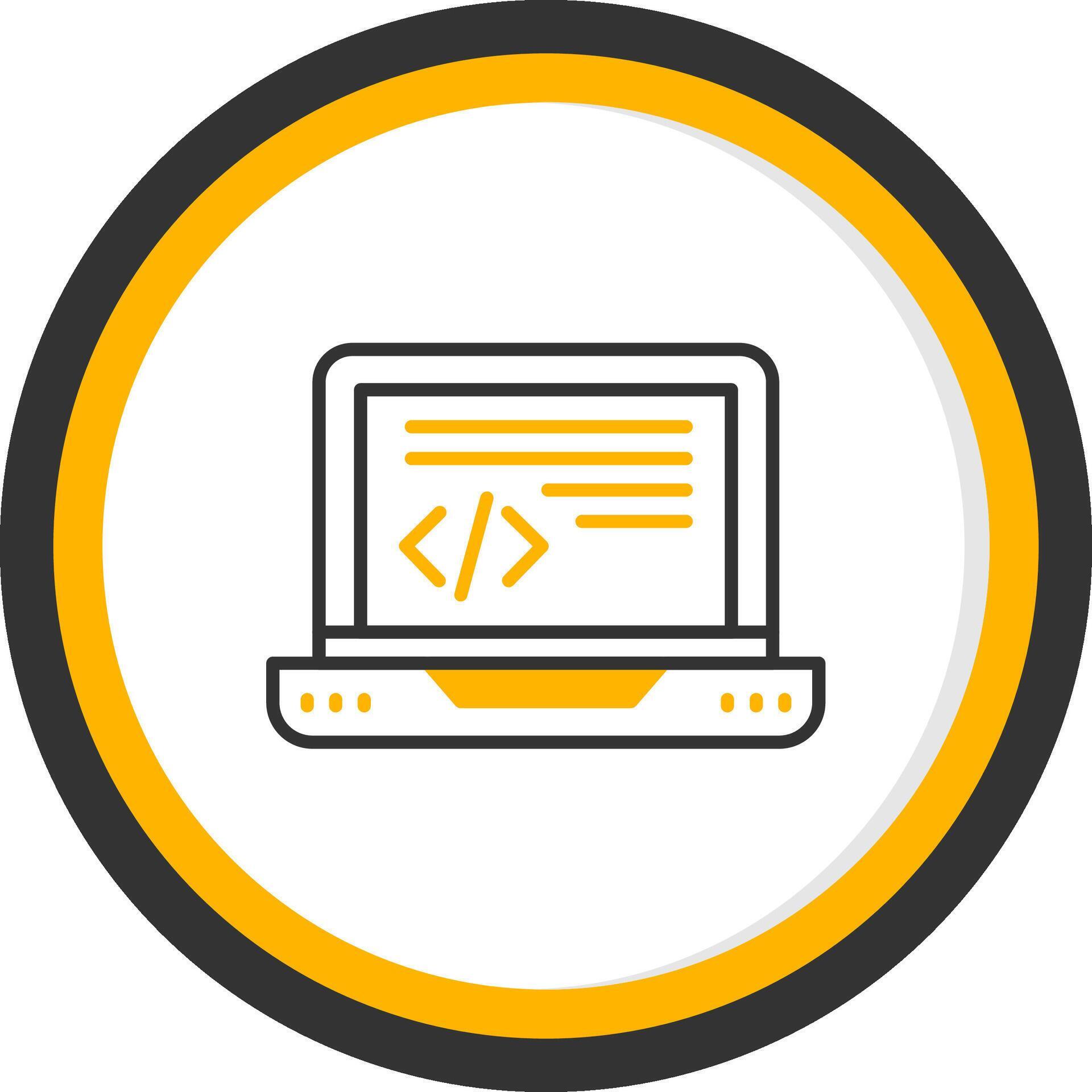 Text Based Code Editor Line Two Color Circle 67512503 Vector Art at ...