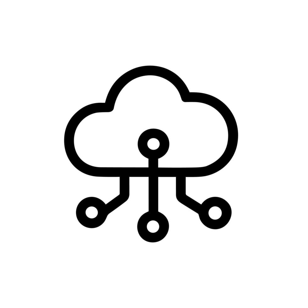 Simple Line Cloud Computing Network Connection System Icon Symbol 67513153 Vector Art at Vecteezy