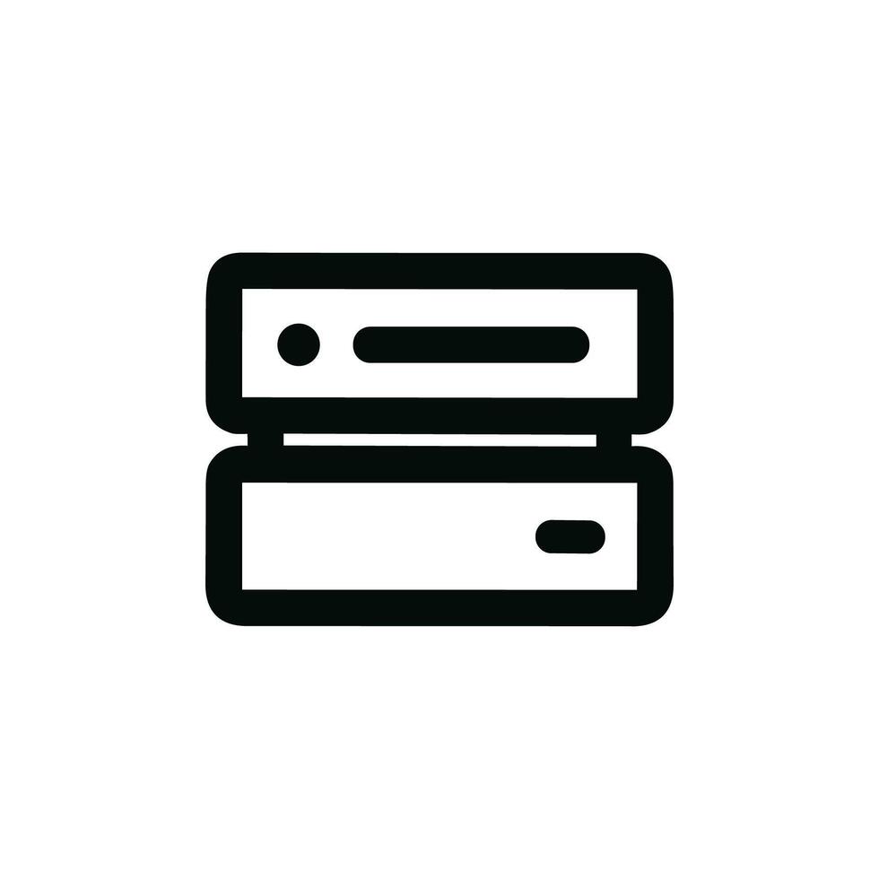 Simple Outline Style Server Database Storage Minimalist Line Art Icon ...
