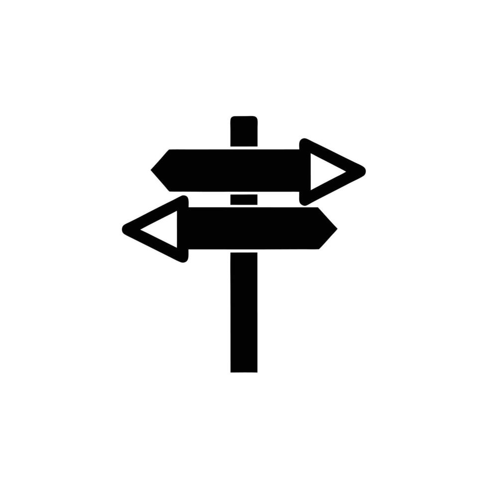 Black Directional Signpost Icon for Navigation and Wayfinding Design ...