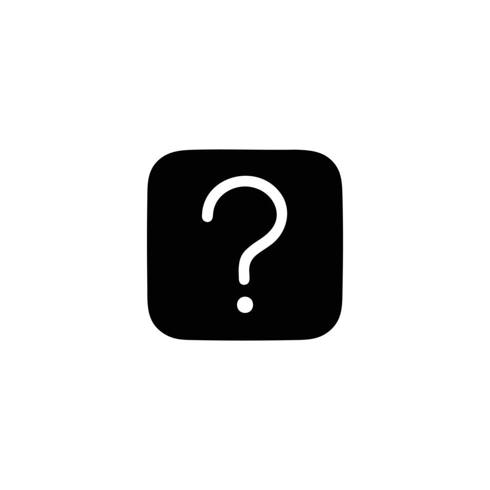 Solid Rounded Square Negative Space Question Mark 67568541 Vector Art ...