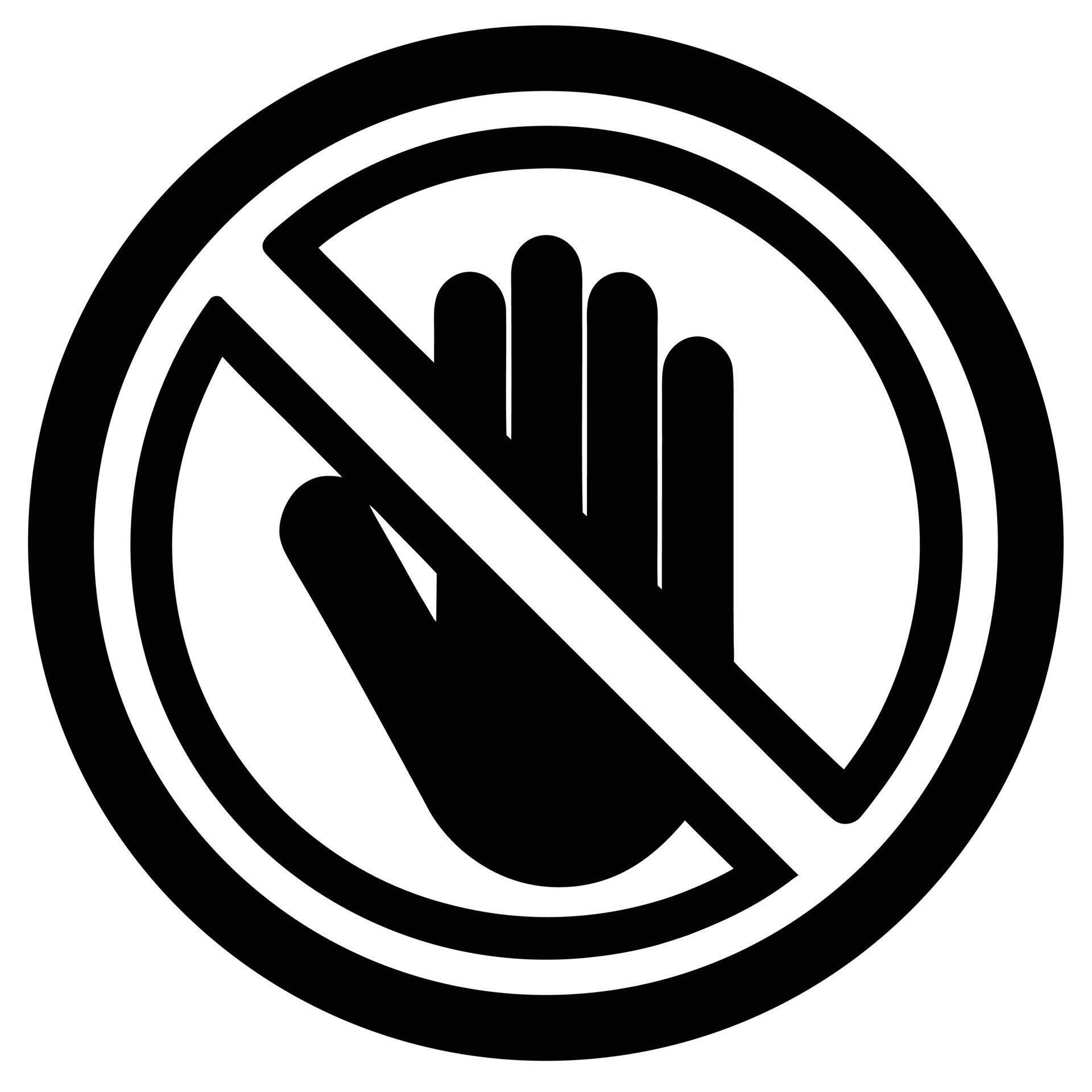 Black hand symbol prohibition circular sign stop forbidden 67681918 ...