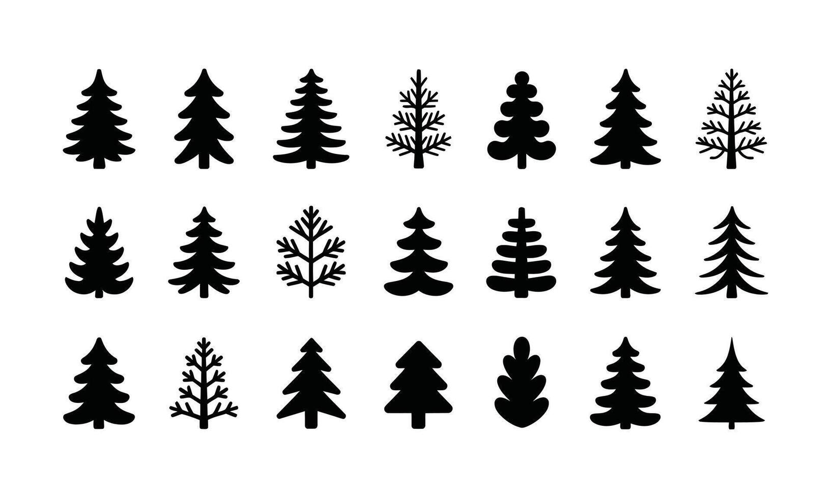 Festive christmas trees silhouette design 67738829 Vector Art at Vecteezy