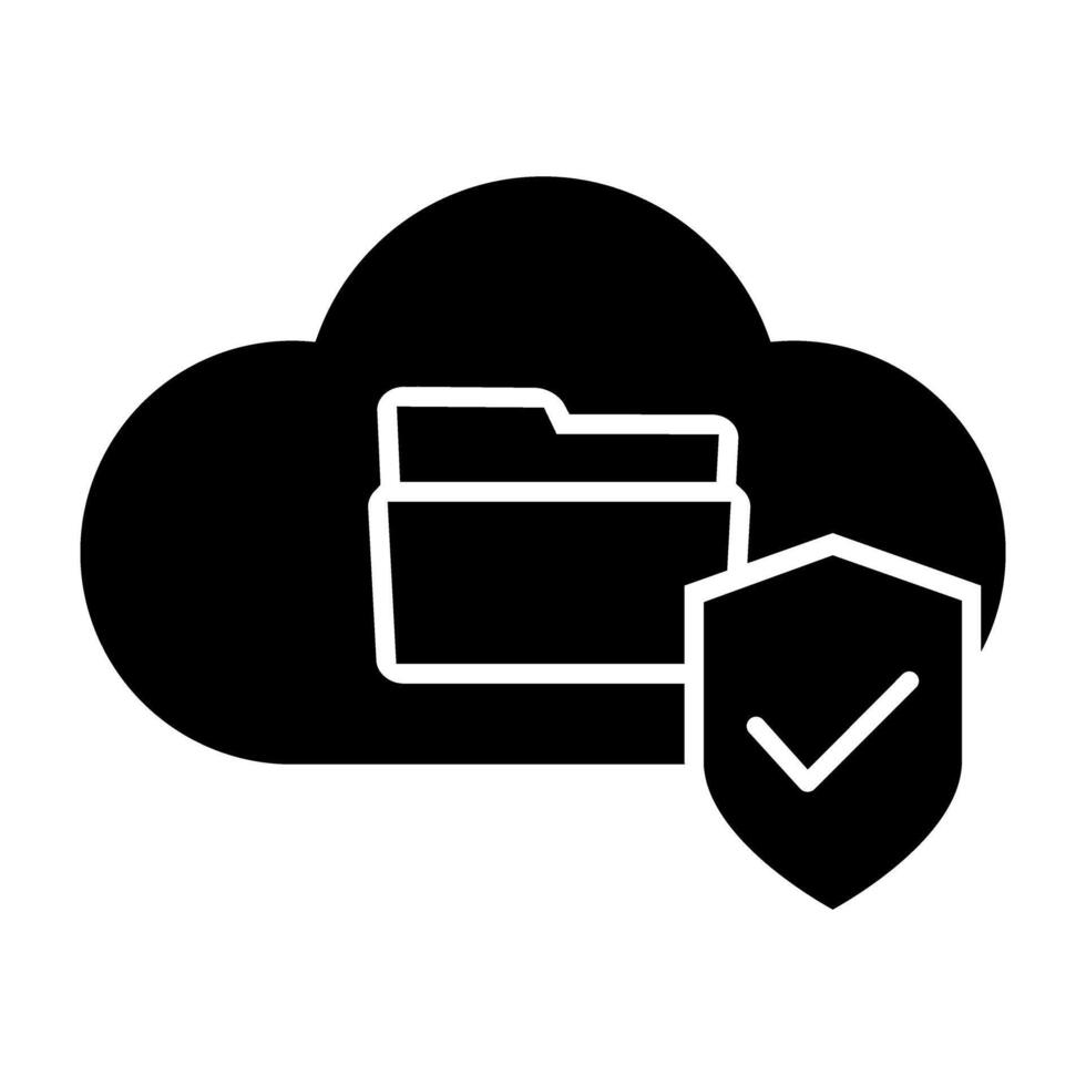 cloud computing with shield and check mark illustration silhouette style icon design 67763597 ...