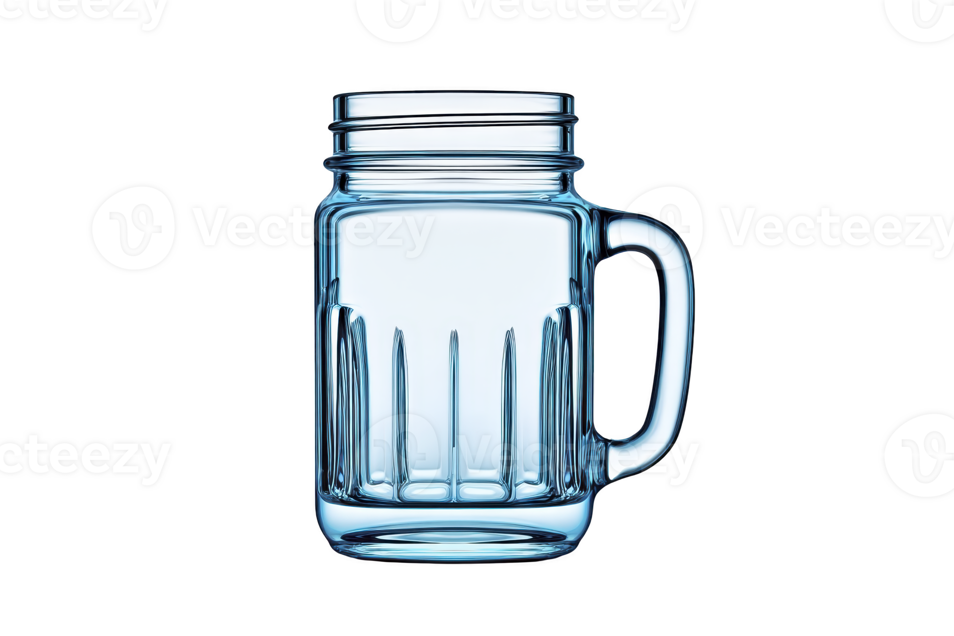 Clear glass mason jar with handle, perfect for beverages, stands ...