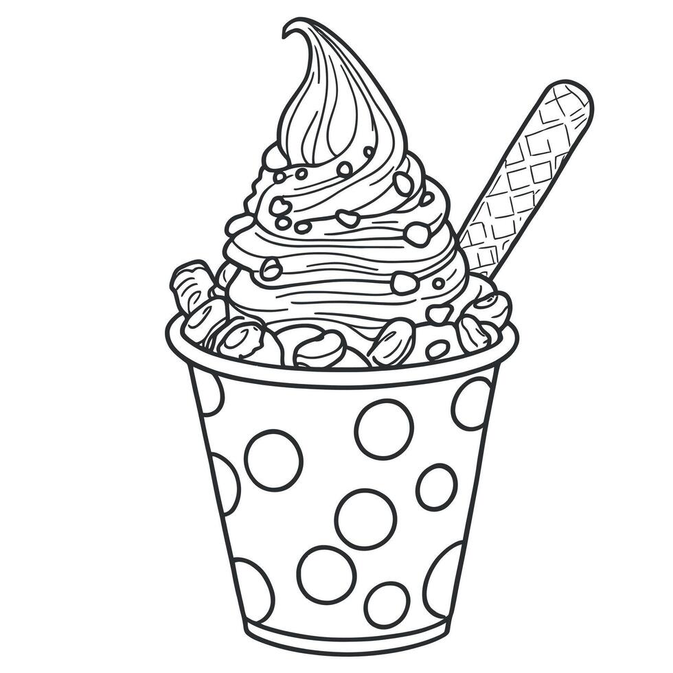ice cream with sprinkles coloring page
