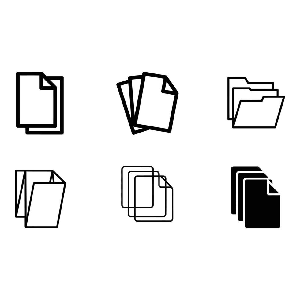 Simple Black and White Document and Folder Icons Minimalist Organized and Efficient Data ...