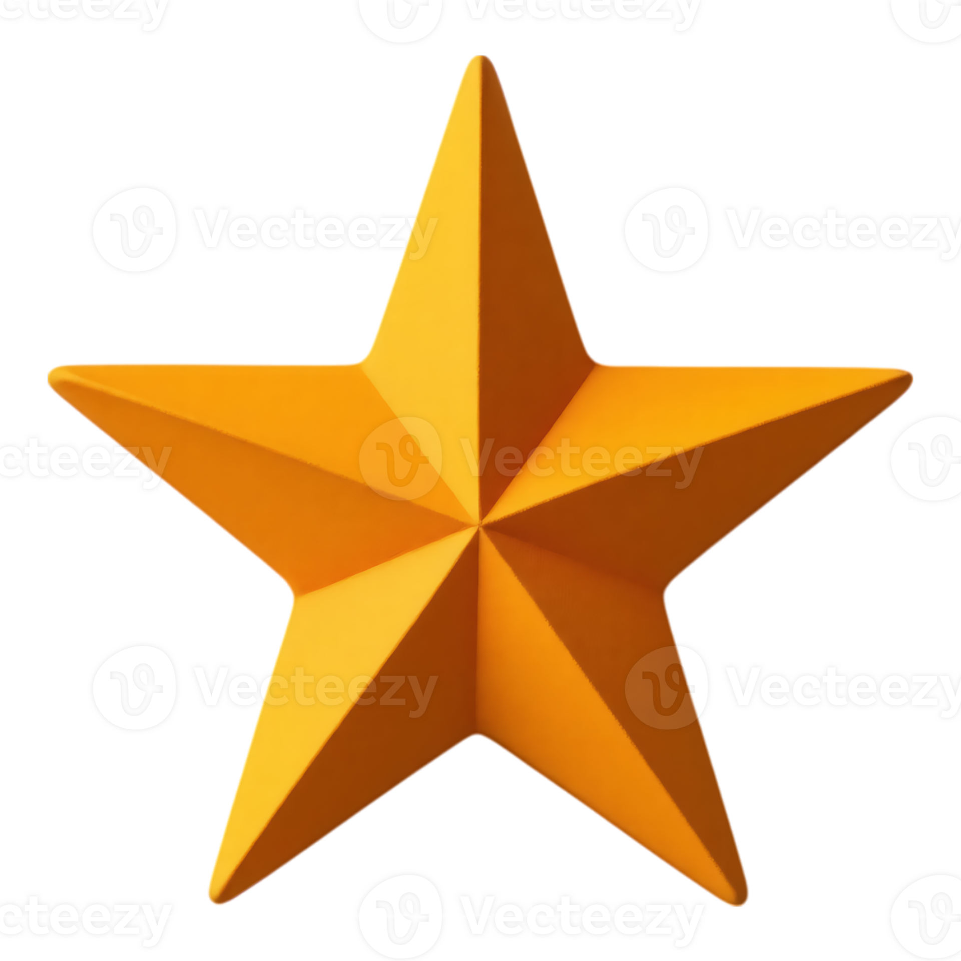 Golden 3D Star on Transparent Background 67873278 PNG