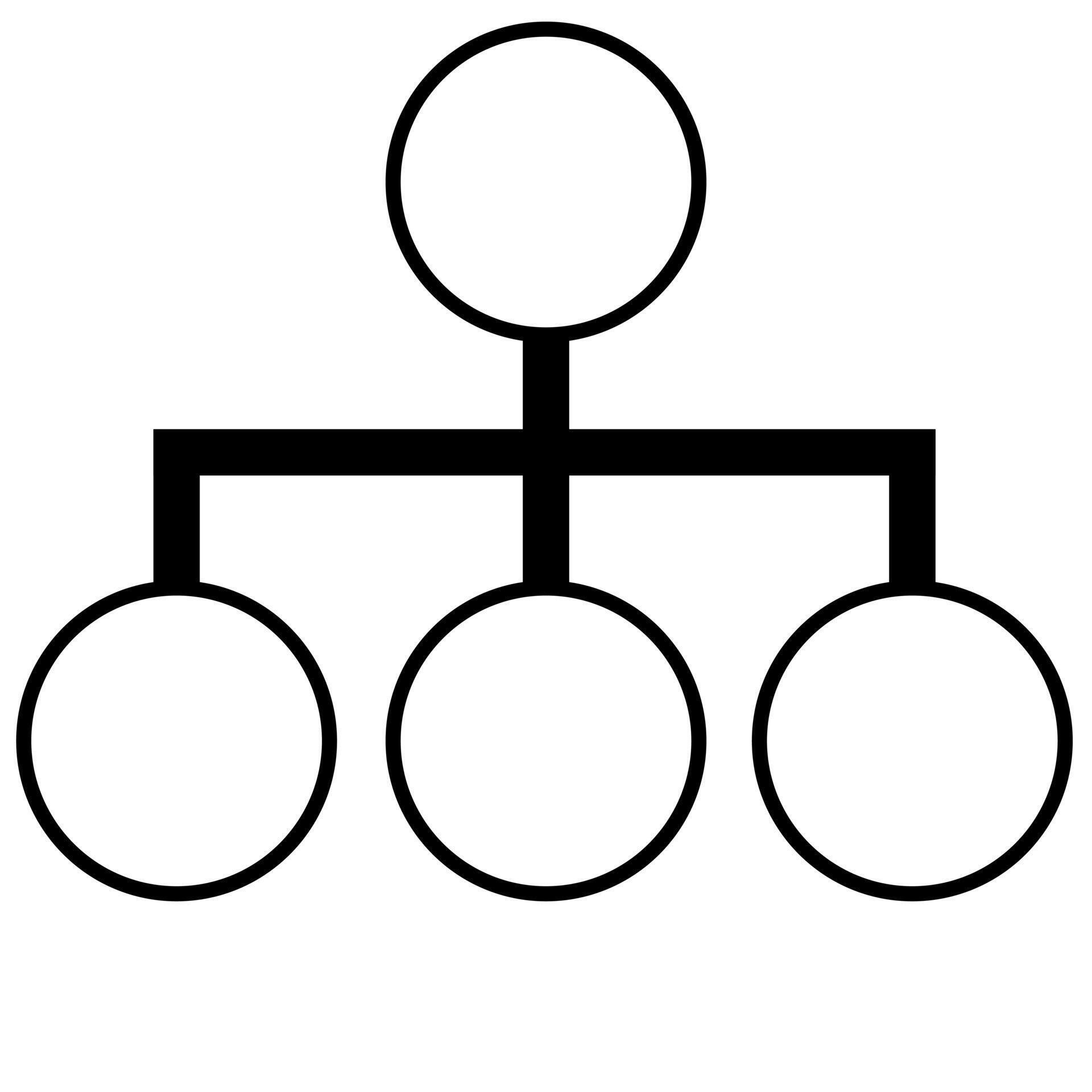 Abstract illustration of a hierarchical structure represented by interconnected circles ...